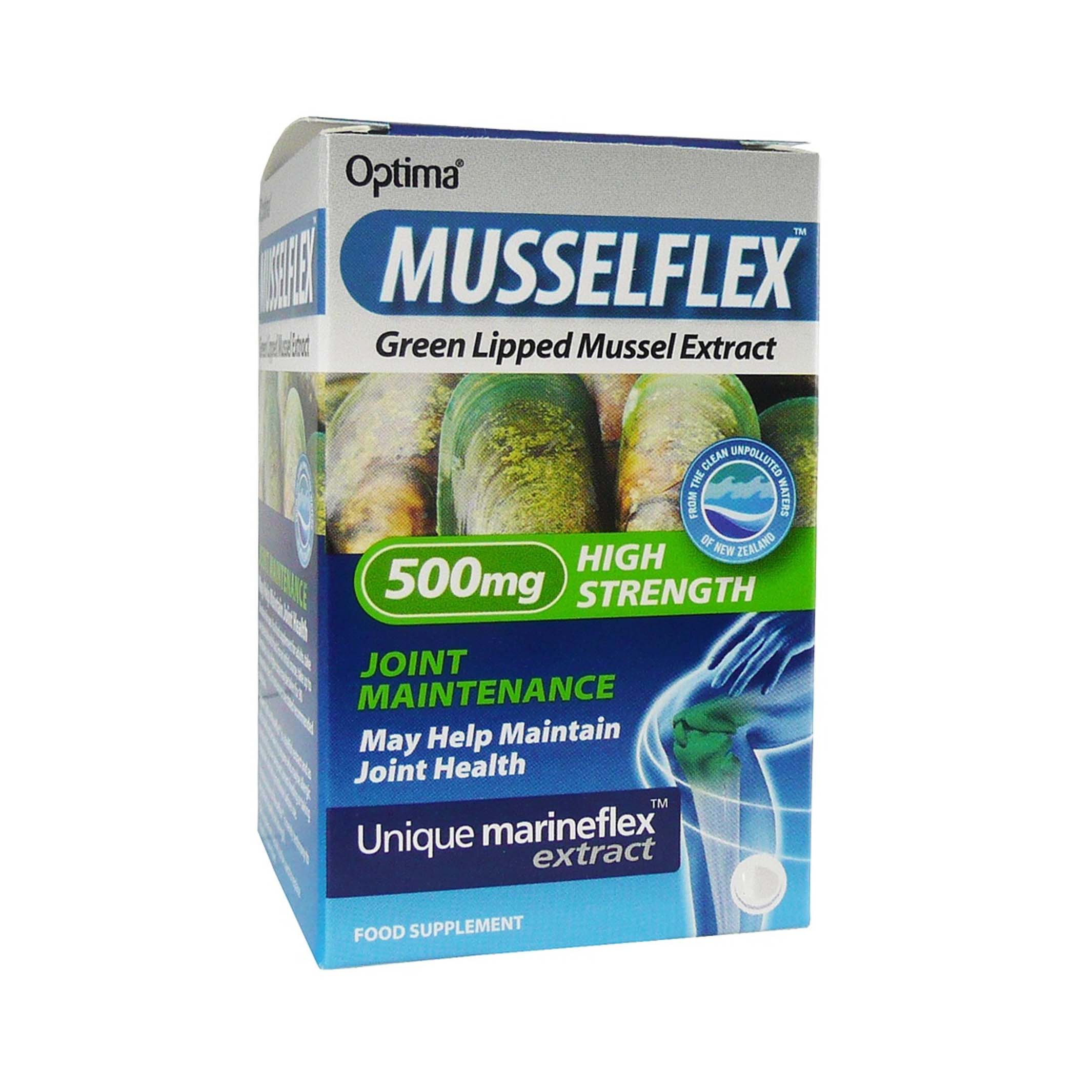 Optima Musselflex Green Lipped Mussel Extract 500mg 30 Tablets - Anti ...