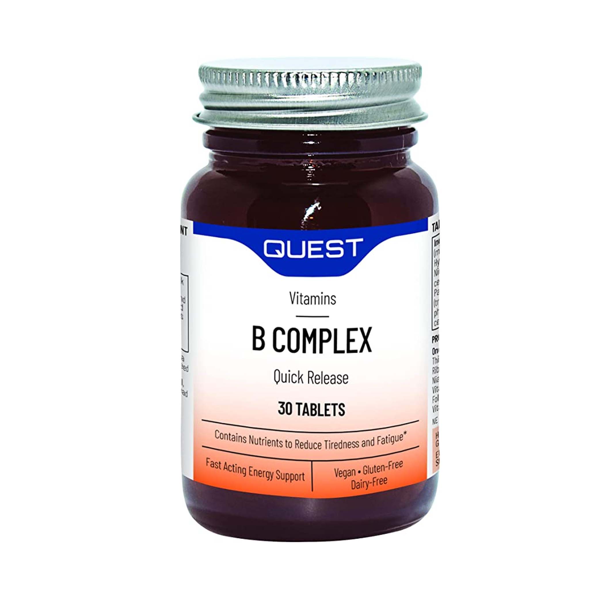 Quest Mega B 50 Quick Release B Complex 30 Tablets - Elixirhealth.co.uk ...