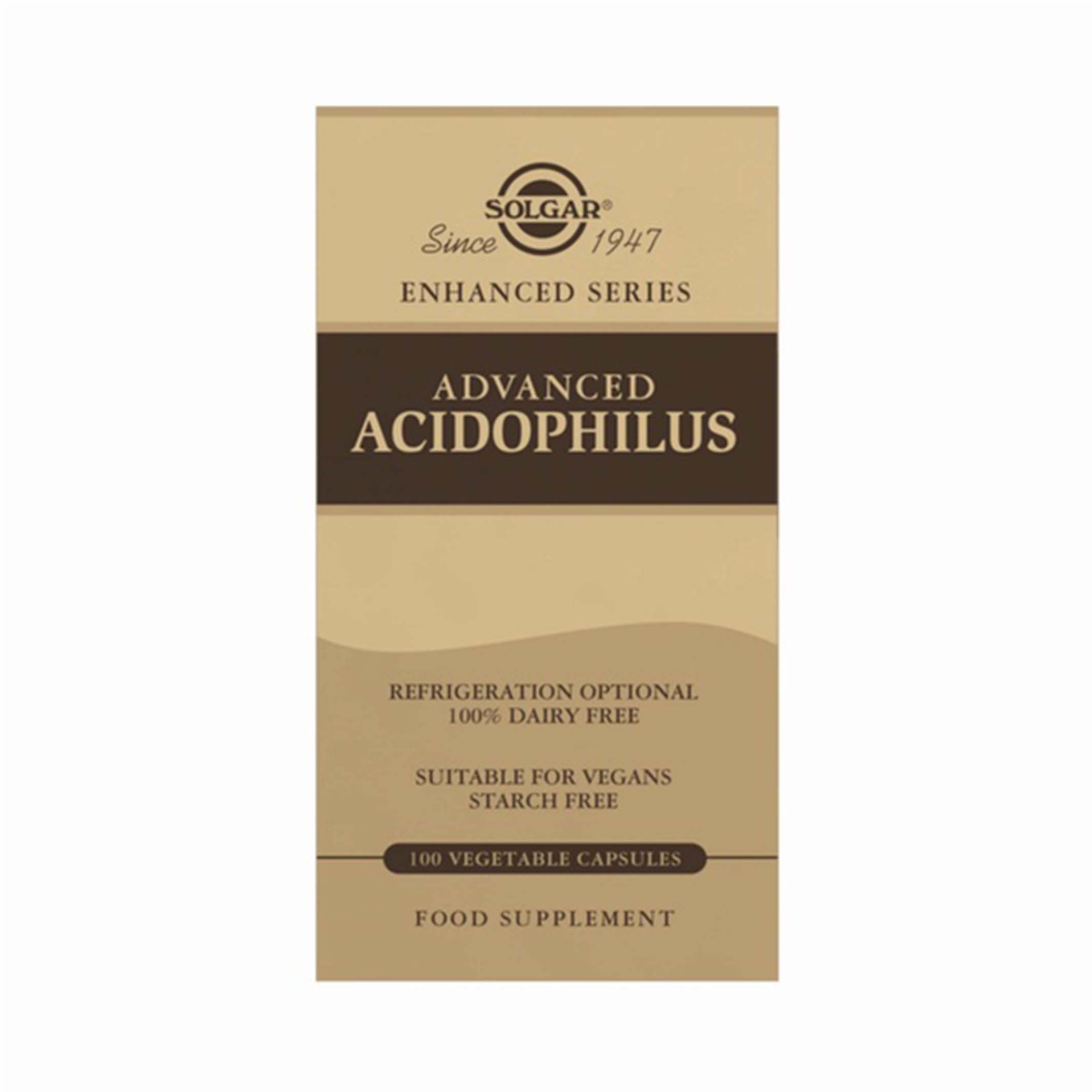 Solgar Advanced Acidophilus (Non-Dairy) 100 Vegetable Capsules ...