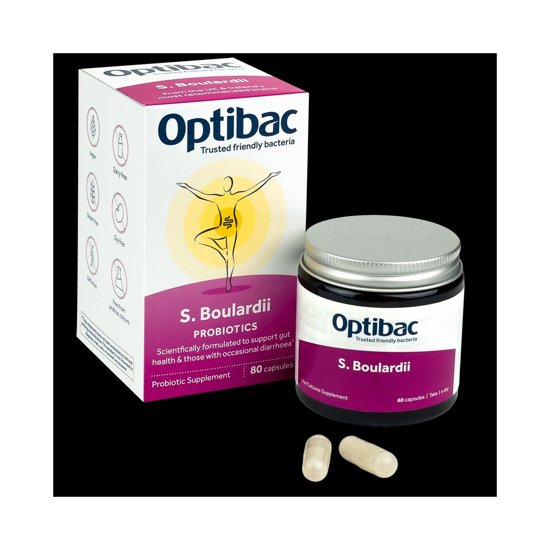 Optibac Saccharomyces boulardii 80 Vegetable Capsules - Probiotic ...