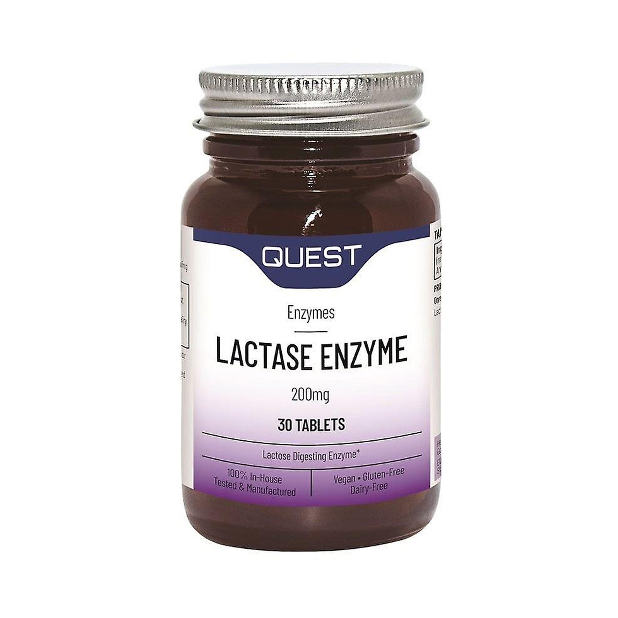 Quest Lactase Enzyme 200 mg 90 Tablets - Lactose Intolerance ...