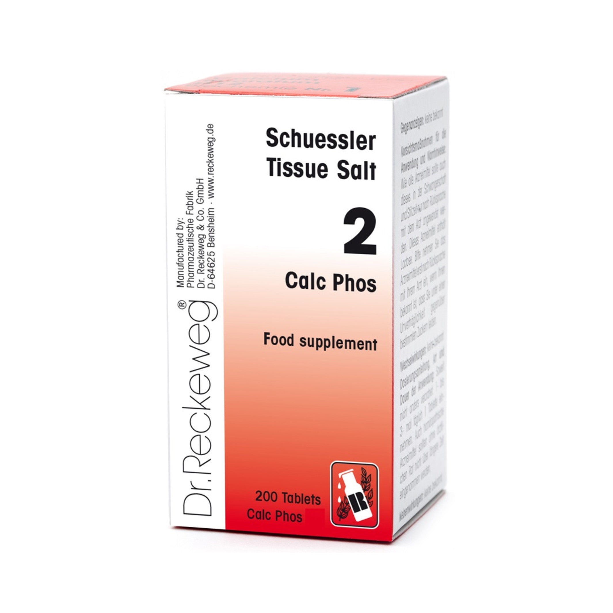 Schuessler Tissue Salt 2 Calc Phos 200 tablets - Digestion, Teething ...